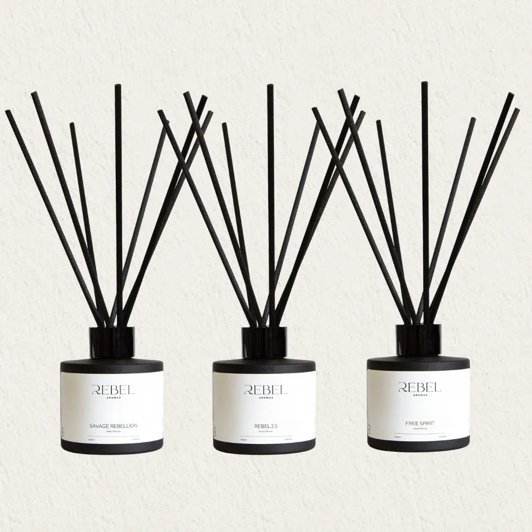 3 x Designer-Inspired Reed Diffuser Bundle - Black Modern Diffusers – Rebel Aromas